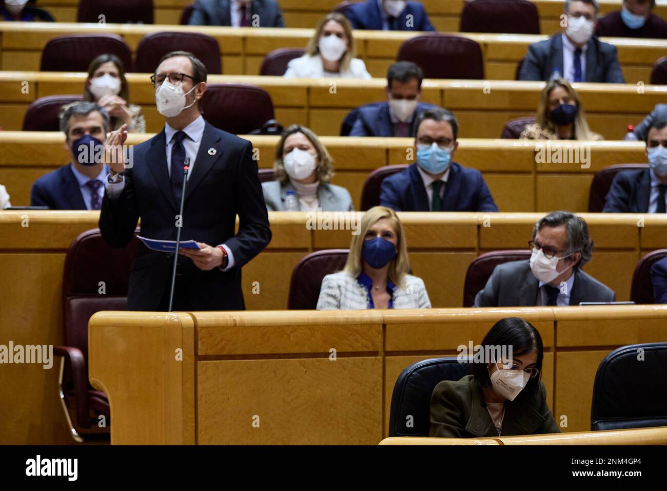 The PP spokesman in the Senate, Javier Maroto, speaks in a Control ...