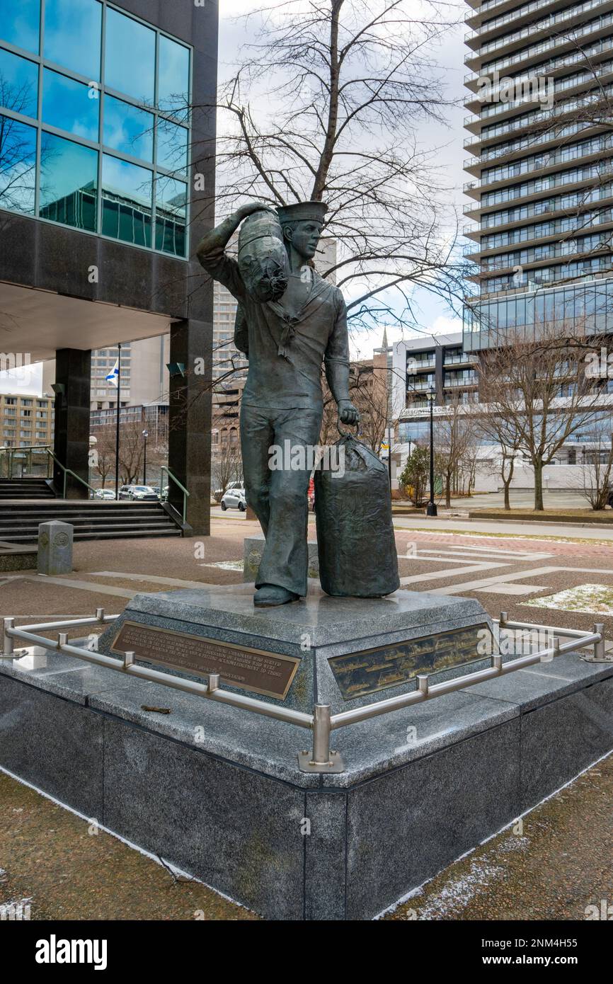 The sailor statue representing those valiant young Canadians who served ...