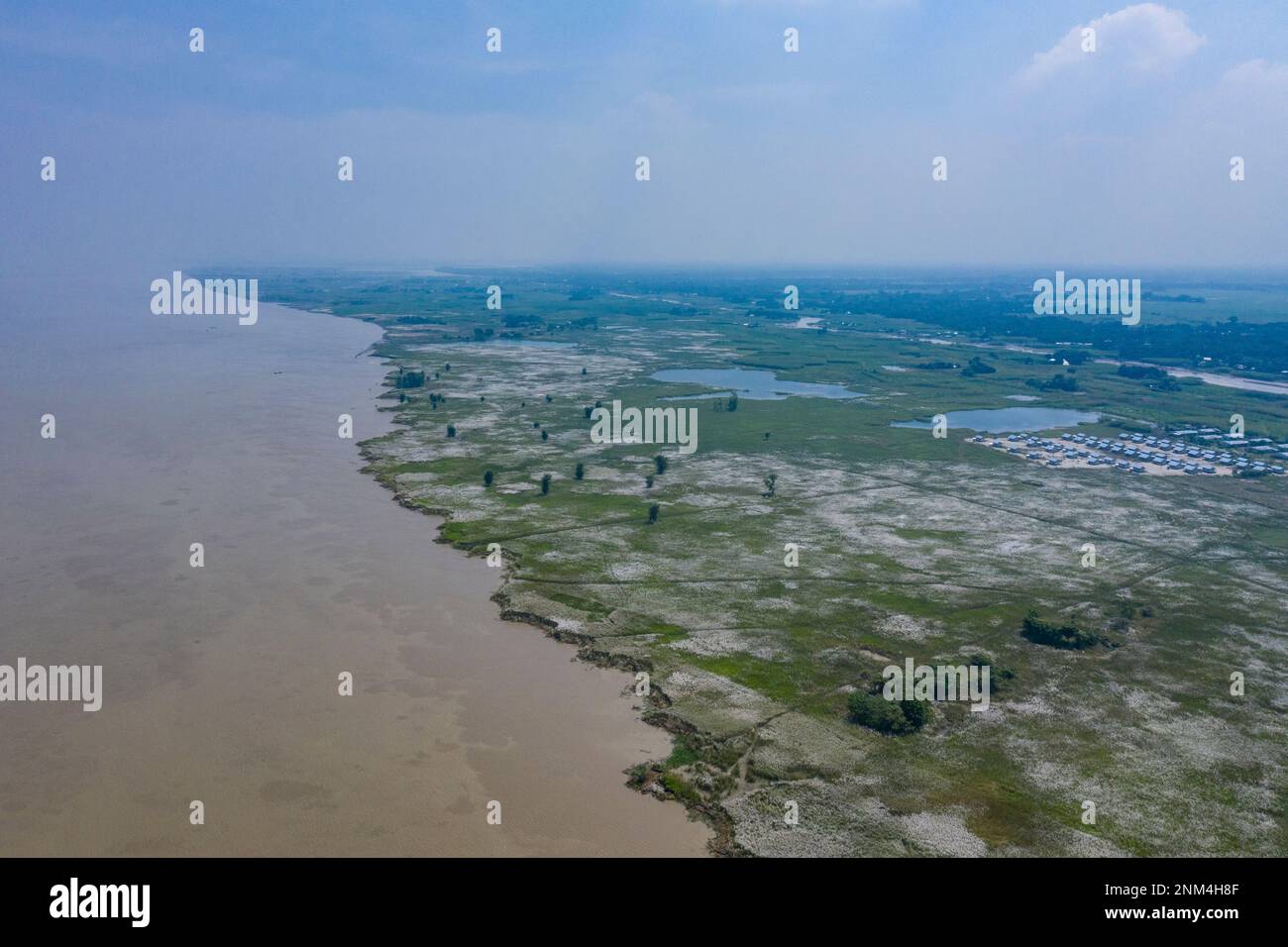 Riverbank damages due to river erosion from the Padma River at Faridpur ...