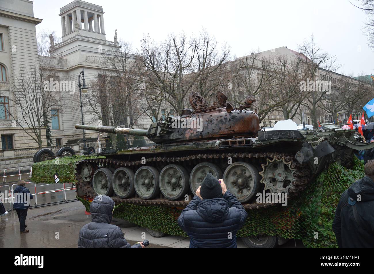 Berlin, Germany - February 24, 2023 - Russian tank T-72B in front of ...
