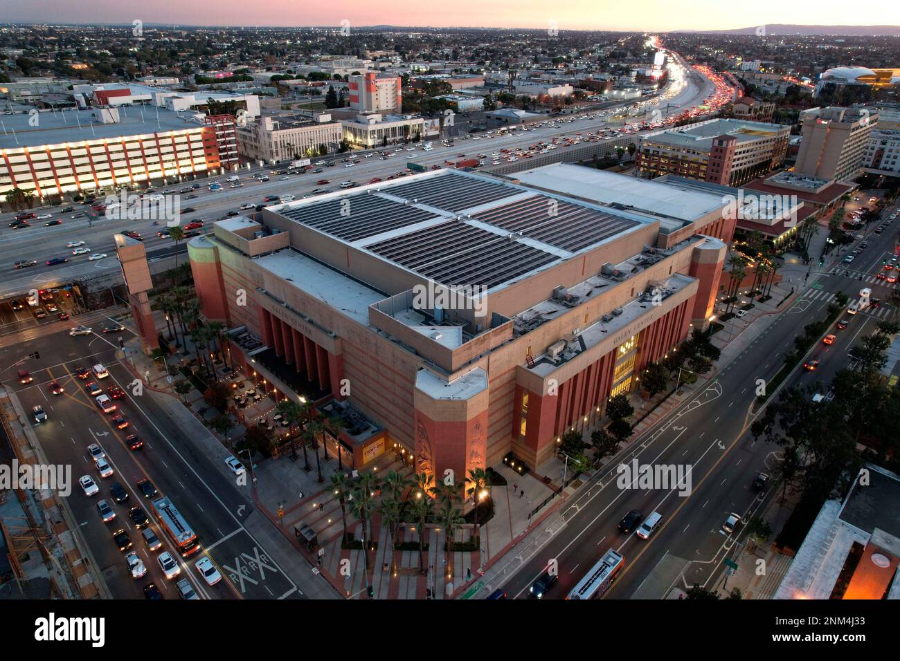 An aerial view of the Galen Center on the campus of the University of ...