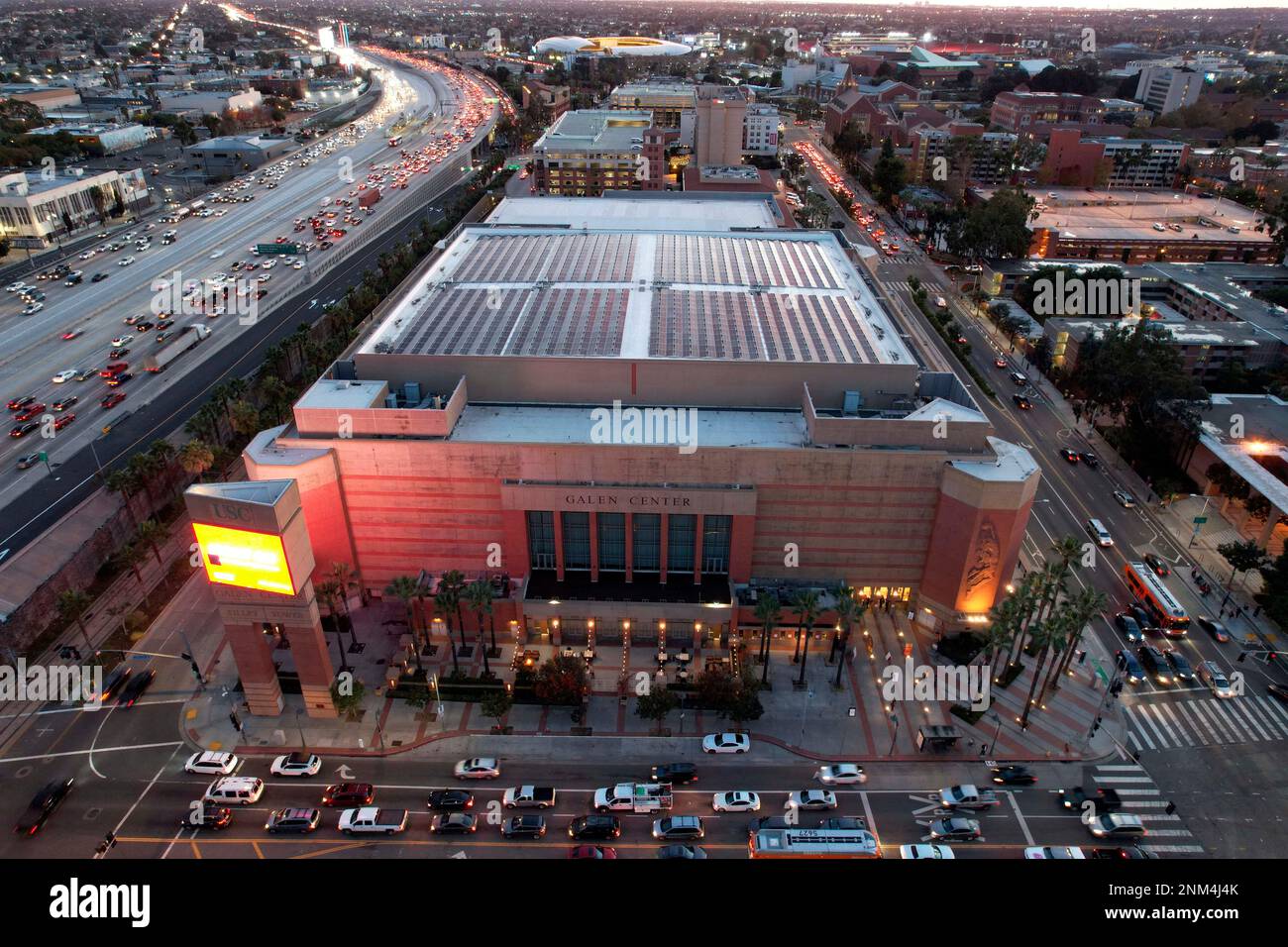 An aerial view of the Galen Center on the campus of the University of ...