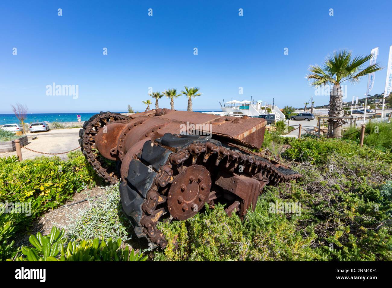 Tank on Nartelle beach, Sainte-Maxime, French Riviera Stock Photo - Alamy