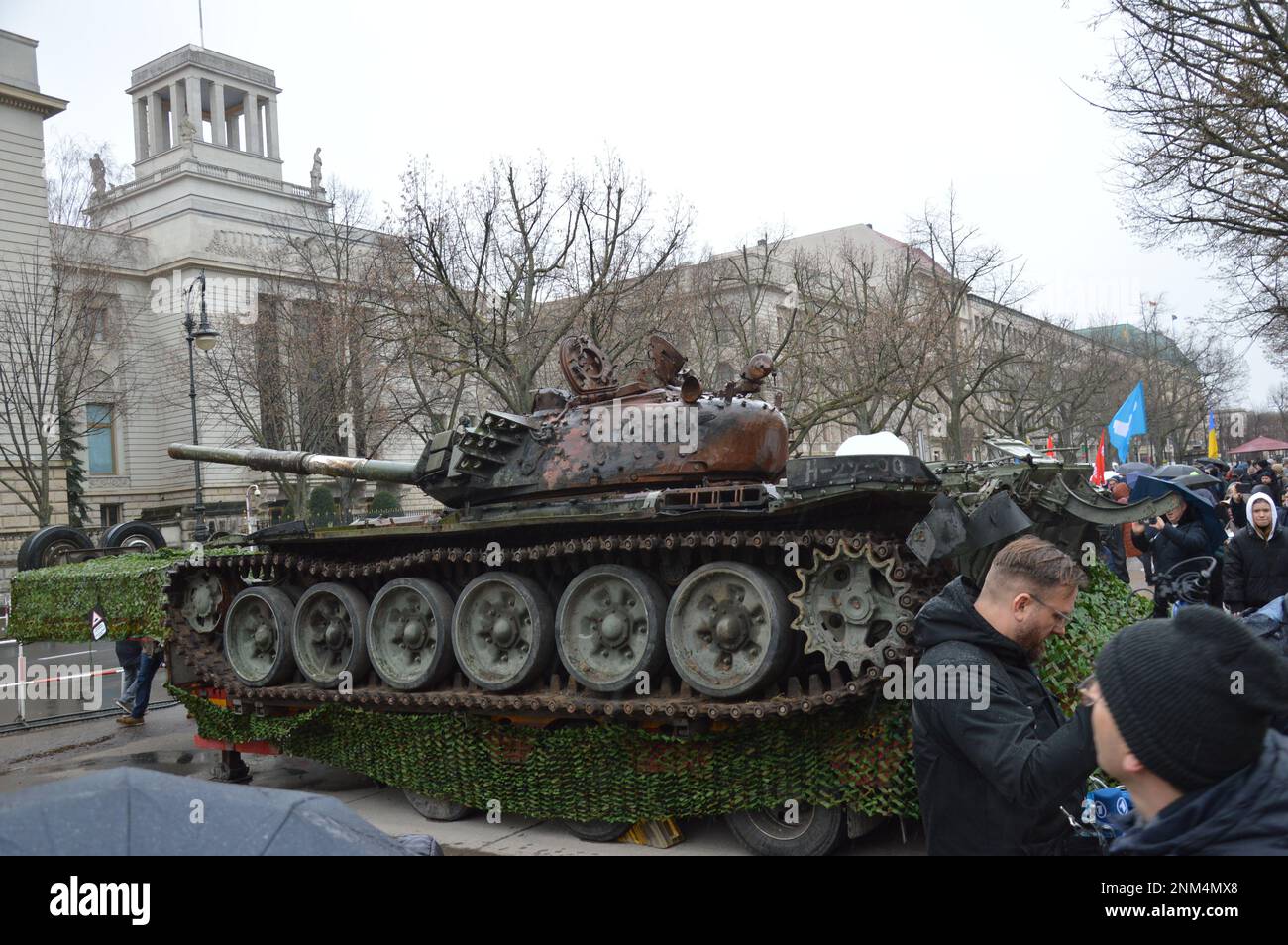 Berlin, Germany - February 24, 2023 - Russian tank T-72B in front of ...