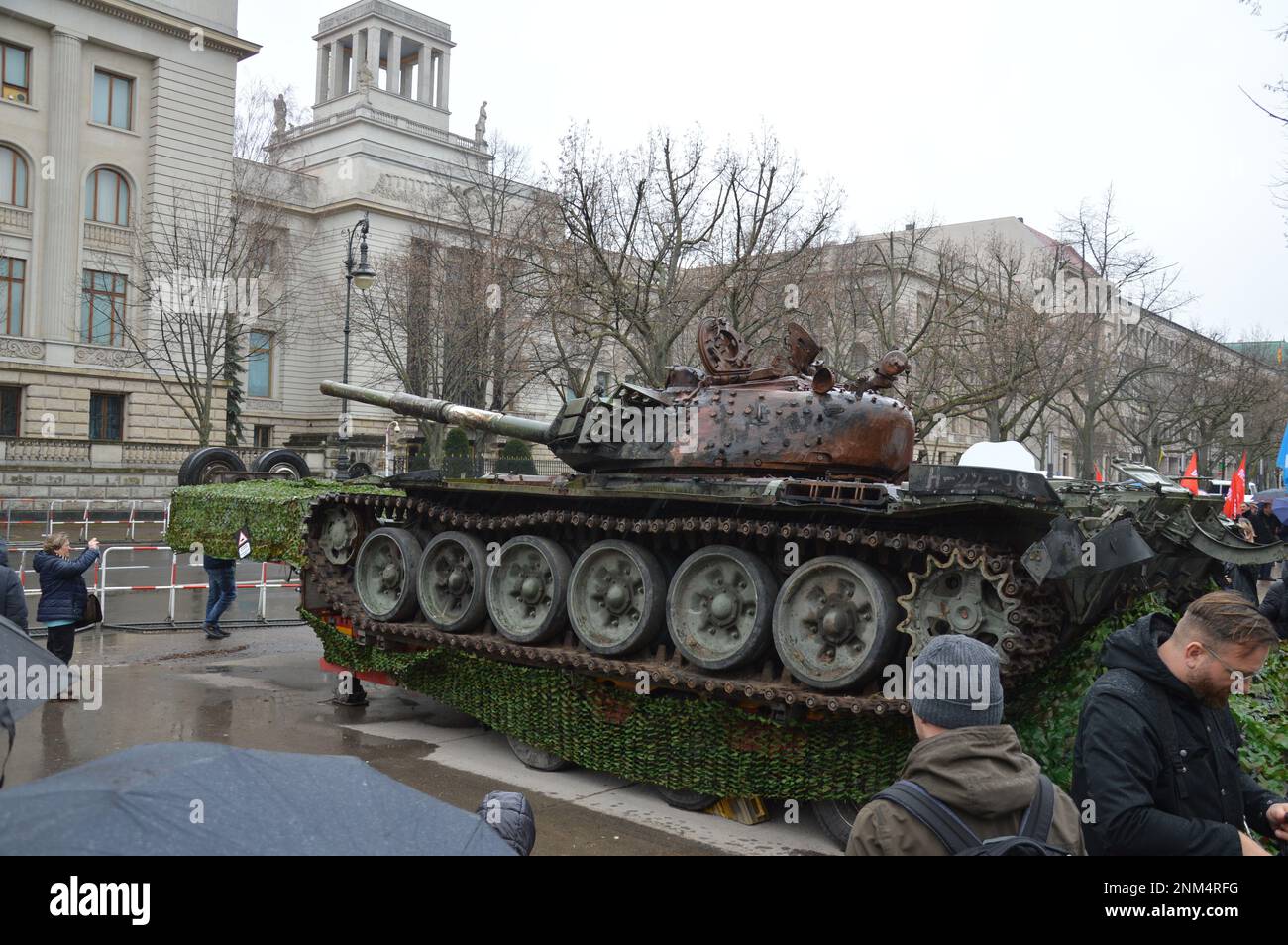 Berlin, Germany - February 24, 2023 - Russian tank T-72B in front of ...
