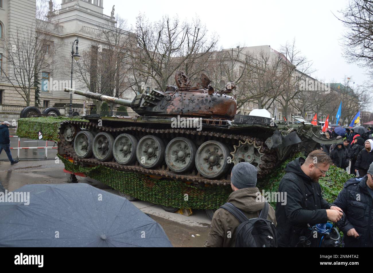 Berlin, Germany - February 24, 2023 - Russian tank T-72B in front of ...