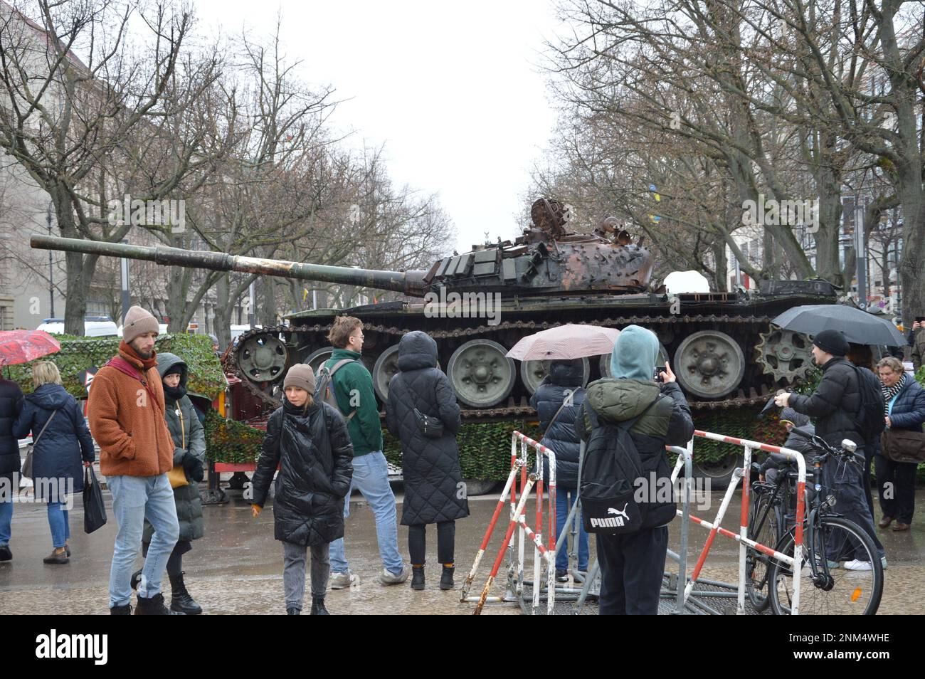 Berlin, Germany - February 24, 2023 - Russian tank T-72B in front of ...