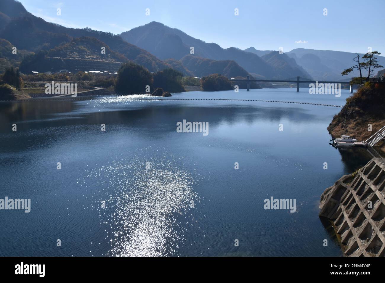 A picture taken on Nov.7, 2021 shows the Lake Yamba Agatsuma in ...