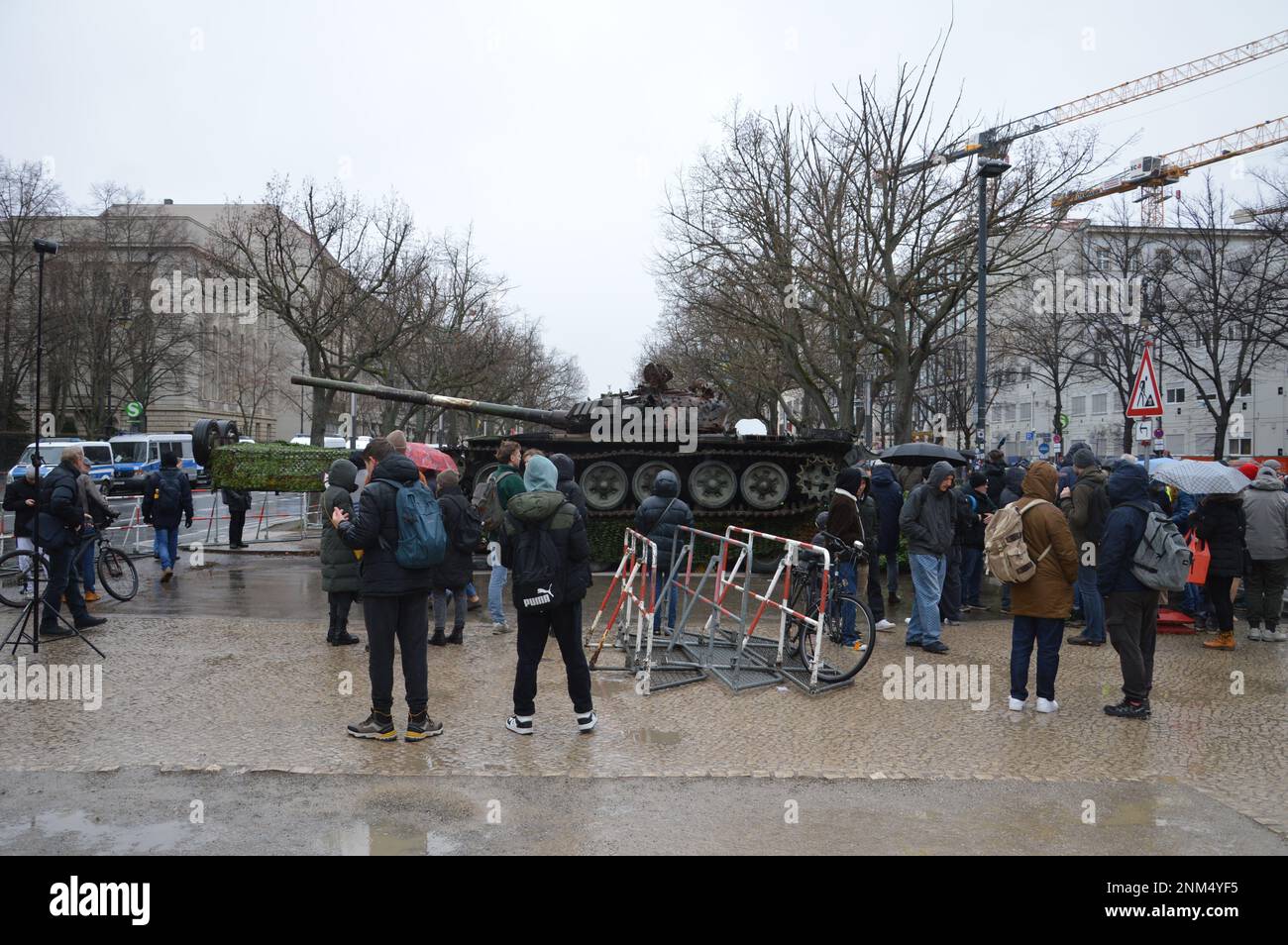 Berlin, Germany - February 24, 2023 - Russian tank T-72B in front of ...