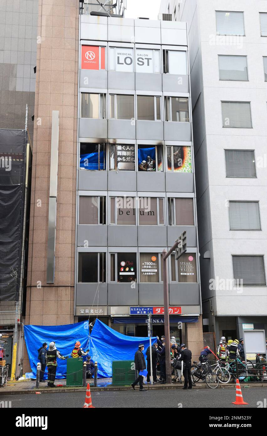 A photo shows a fire site in Osaka City, Osaka Prefecture on Dec. 17 ...
