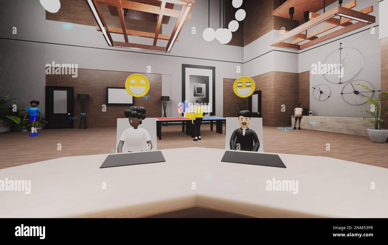 3d render of avatars with icons talk and plan company business strategy ...