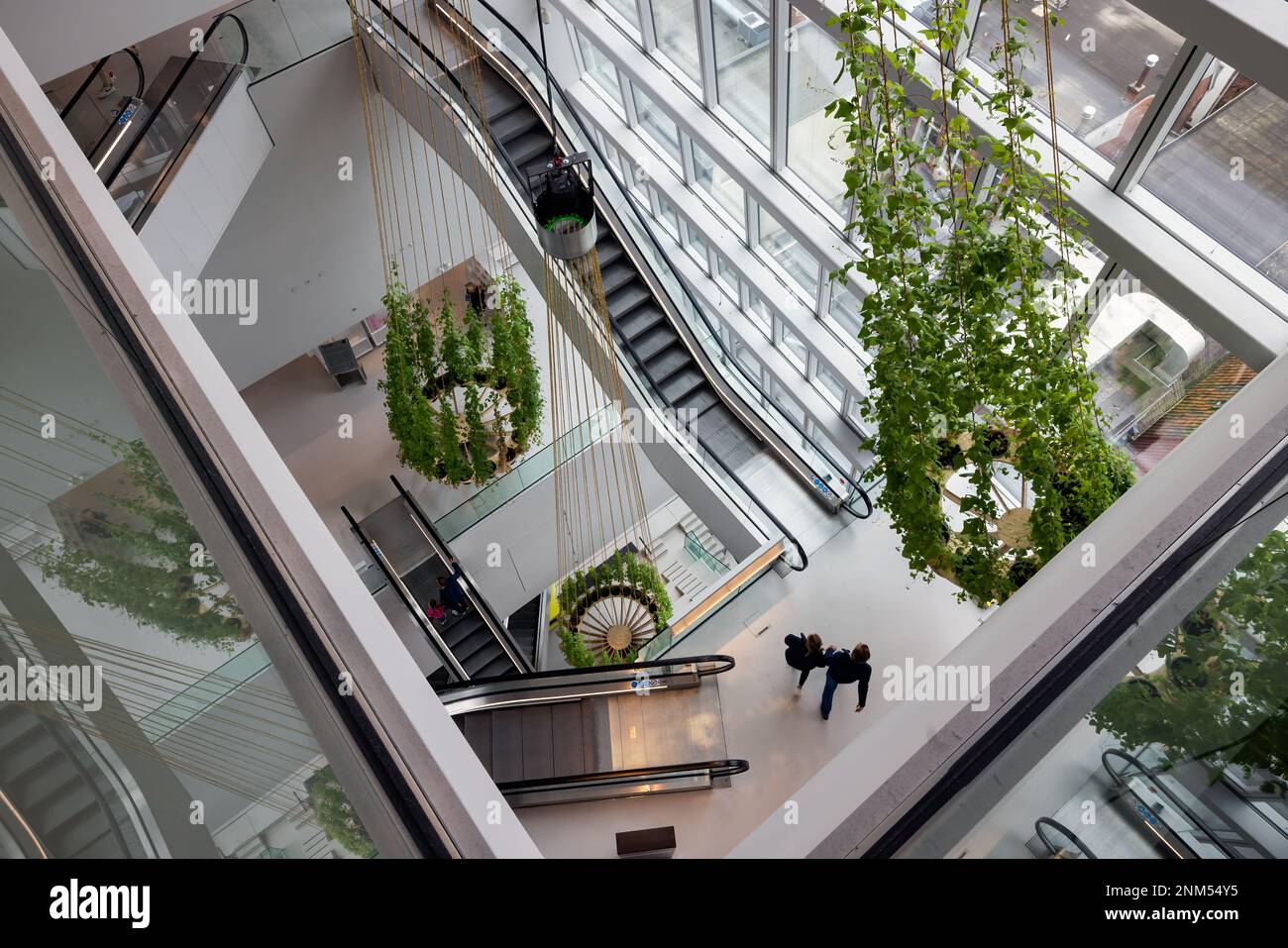 Interior of the new modern Forum building Groningen building with ...