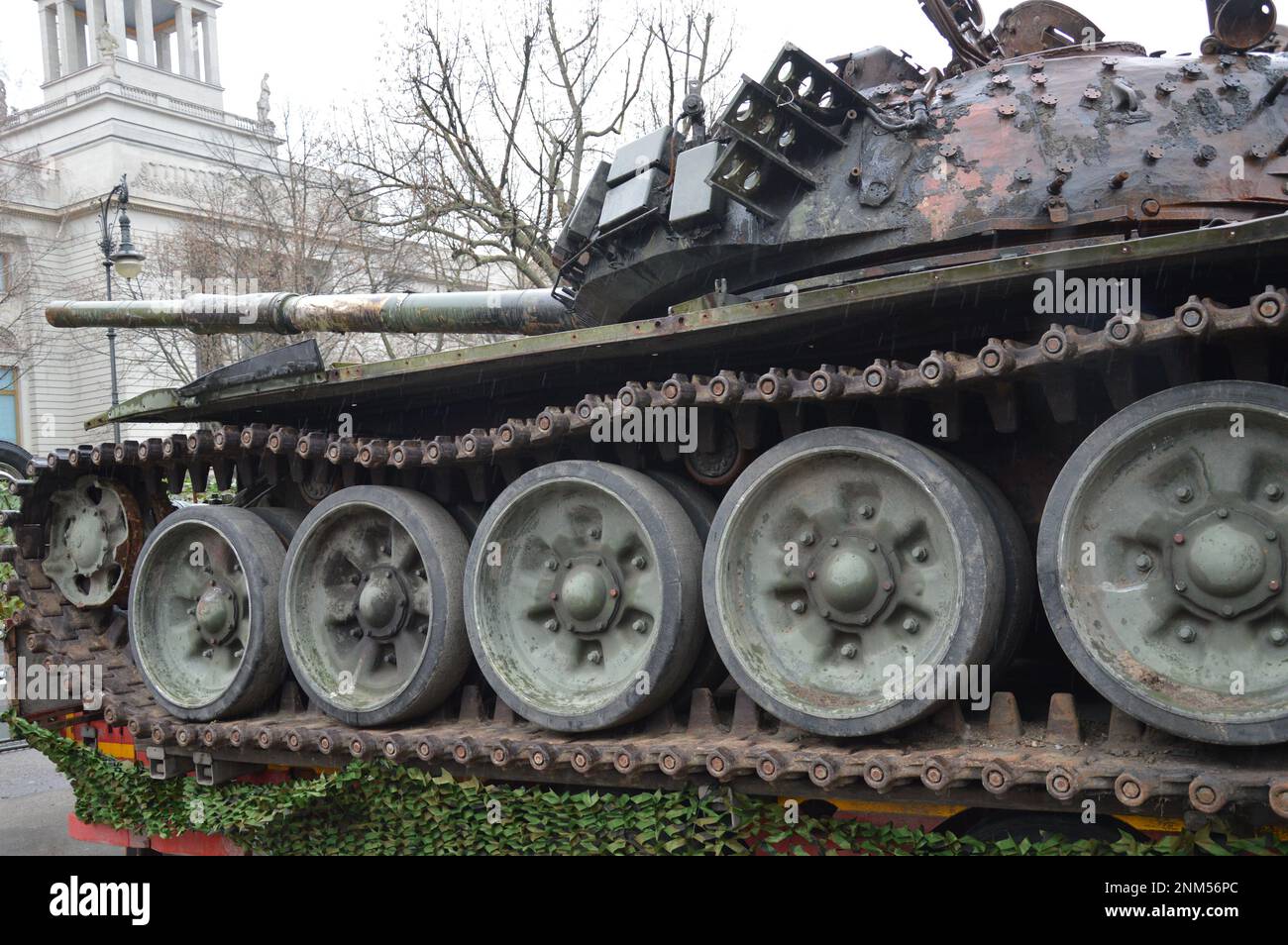 Berlin, Germany - February 24, 2023 - Russian tank T-72B in front of ...
