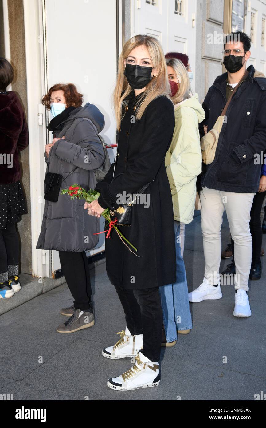 The actress Elisa Matilla arrives at the Teatro Español to visit the ...