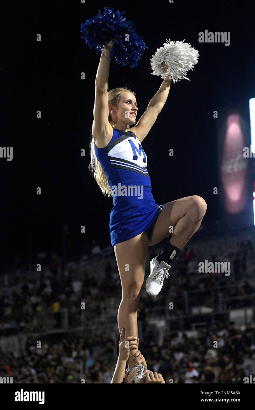 Memphis cheerleaders perform during the second half of an NCAA college ...