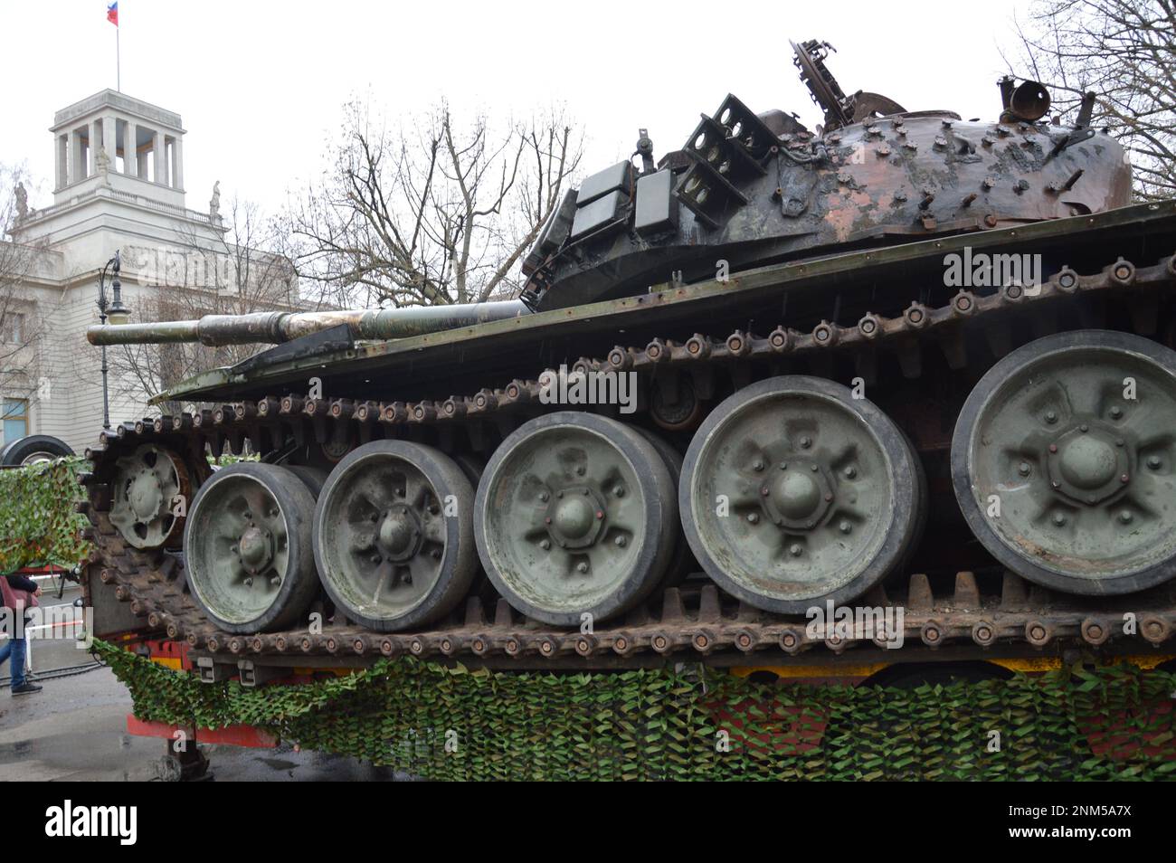 Berlin, Germany - February 24, 2023 - Russian tank T-72B in front of ...