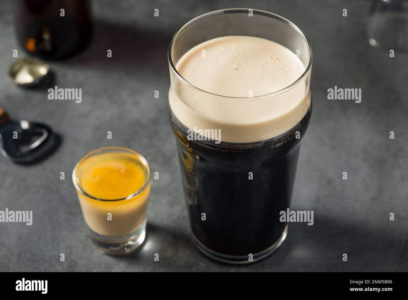 Boozy Irish Bomb Shot Cocktail with Stout Beer for St Patricks Day ...