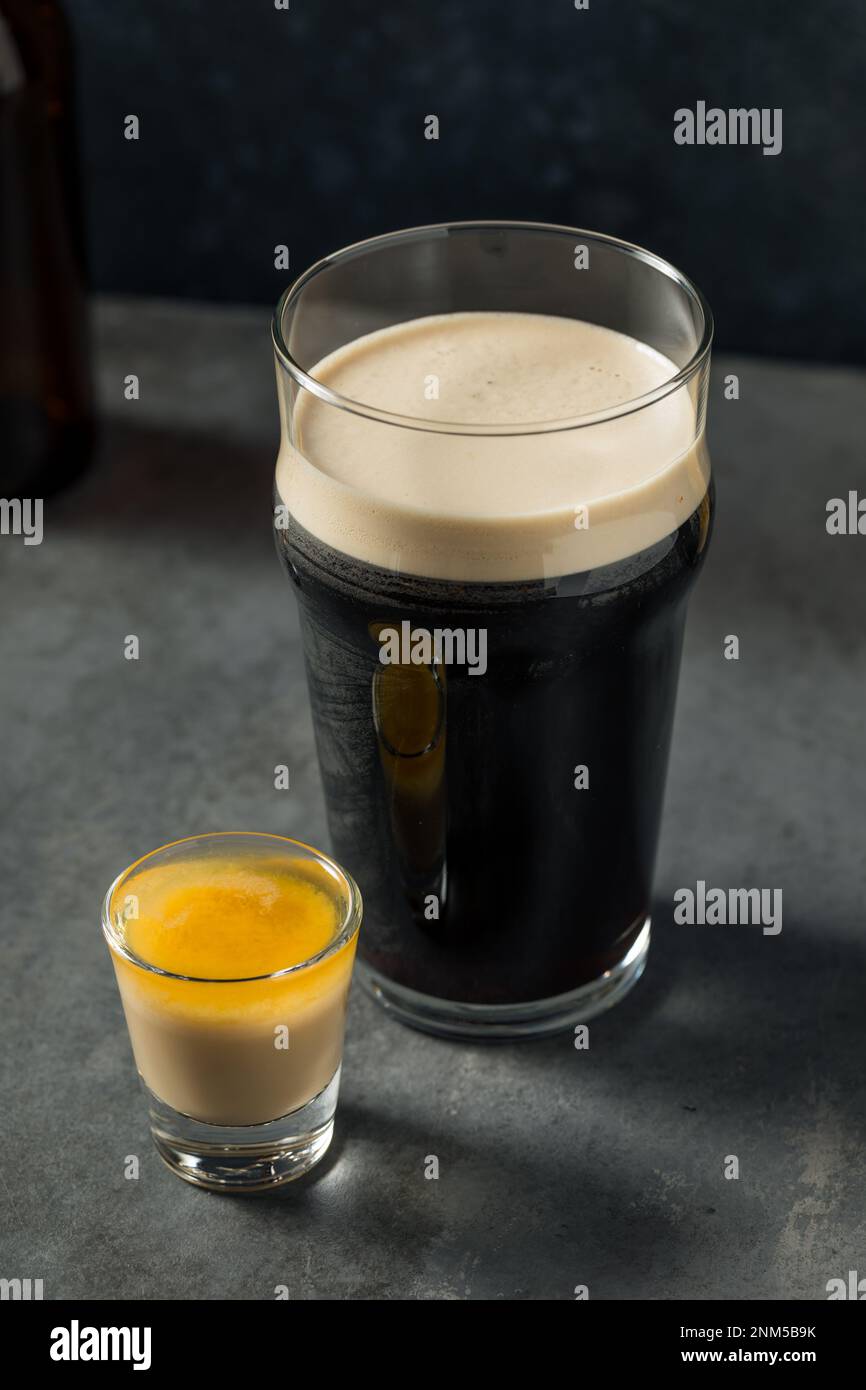 Boozy Irish Bomb Shot Cocktail with Stout Beer for St Patricks Day ...