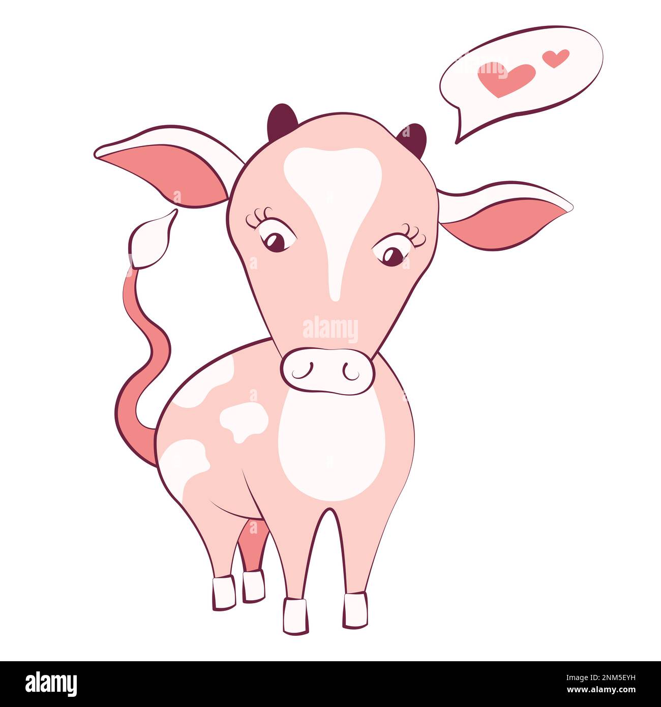 Vector flat illustration for children book. Cute baby cow cartoon. Baby ...