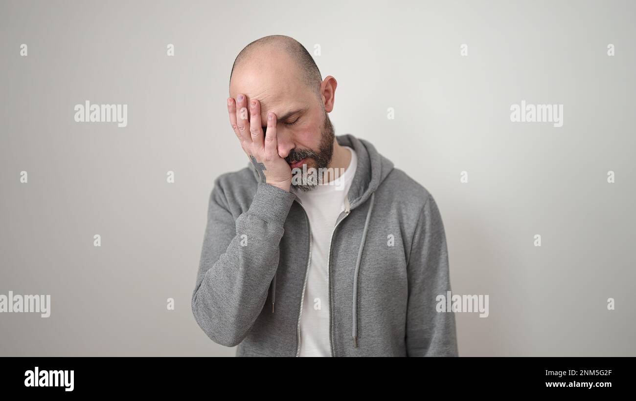 Stressed bald young man hi-res stock photography and images - Alamy