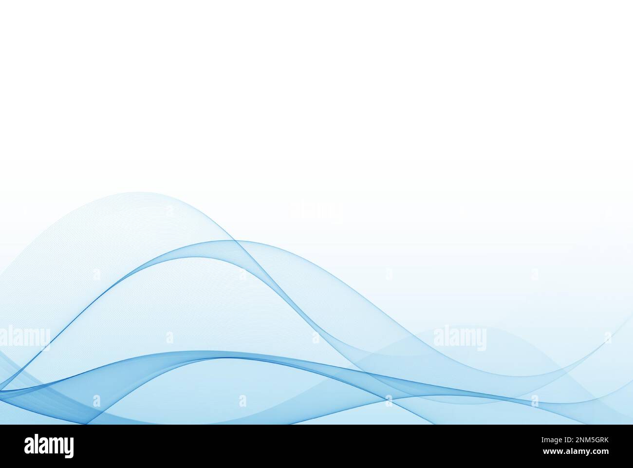 Abstract blue beautiful smooth wave lines isolated on white background. Design element Stock ...