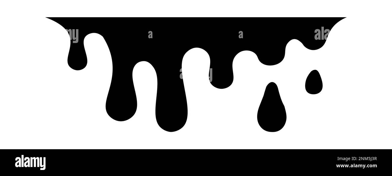 Drip of honey, melt drop. Black chocolate. Vector ink paint liquid ...