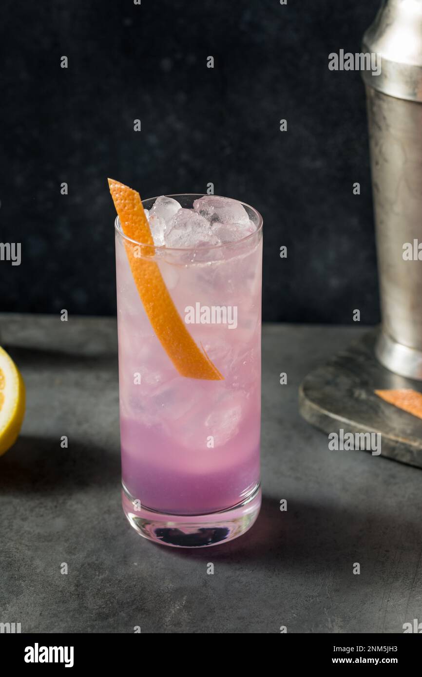 Boozy Refreshing Purple Empress Highball Cocktail with Grapefruit and ...