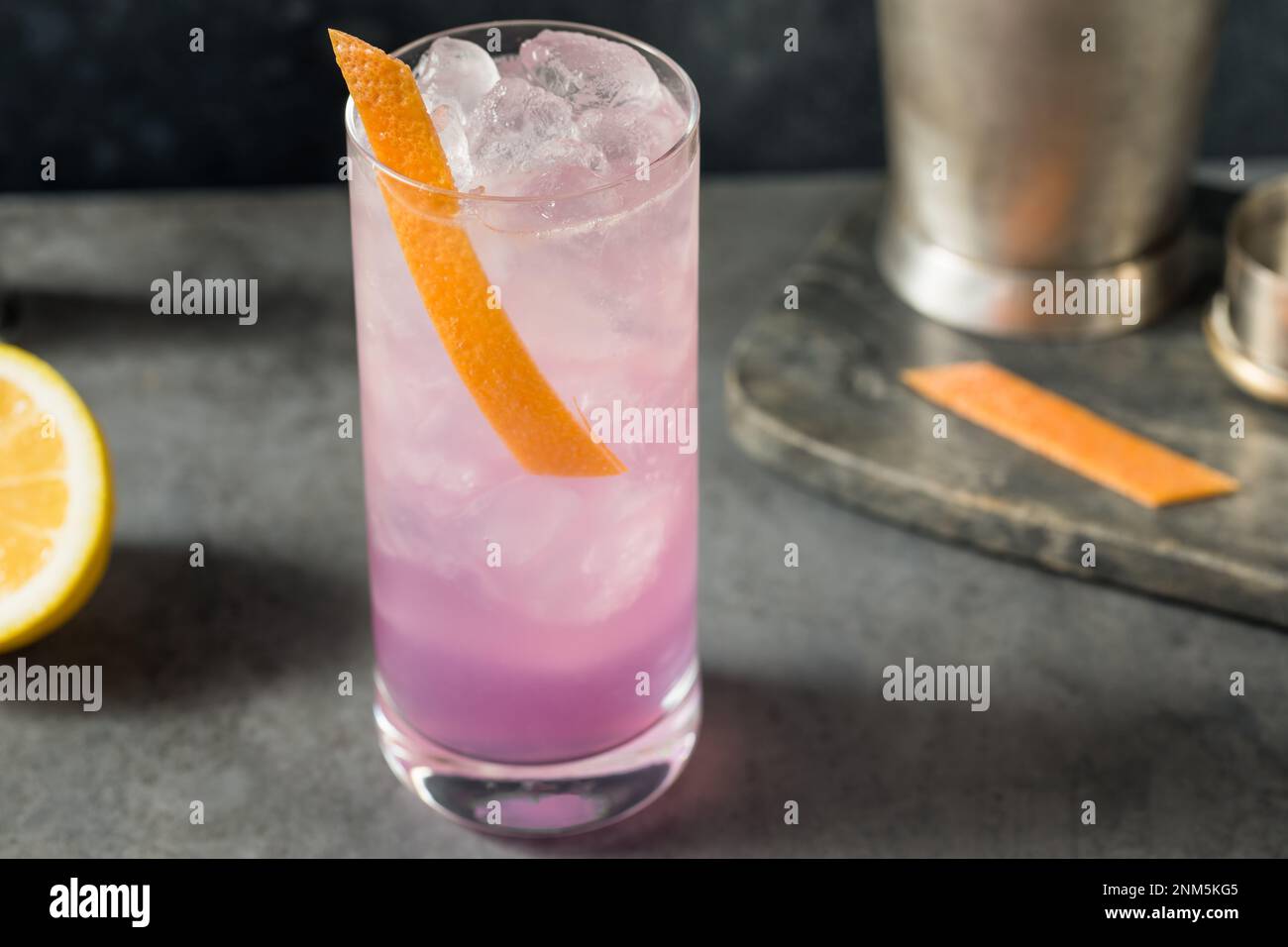 Boozy Refreshing Purple Empress Highball Cocktail with Grapefruit and ...