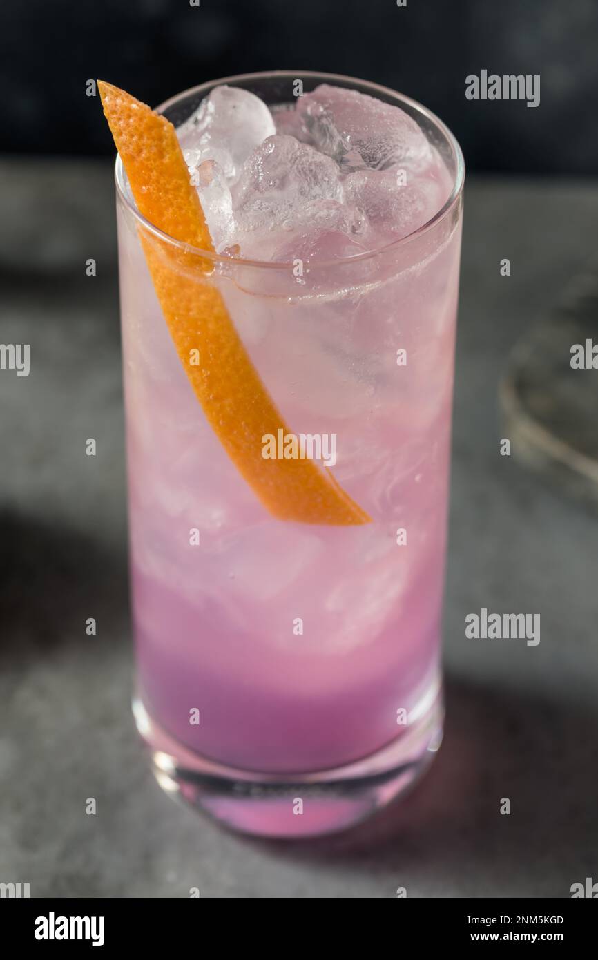 Boozy Refreshing Purple Empress Highball Cocktail with Grapefruit and ...