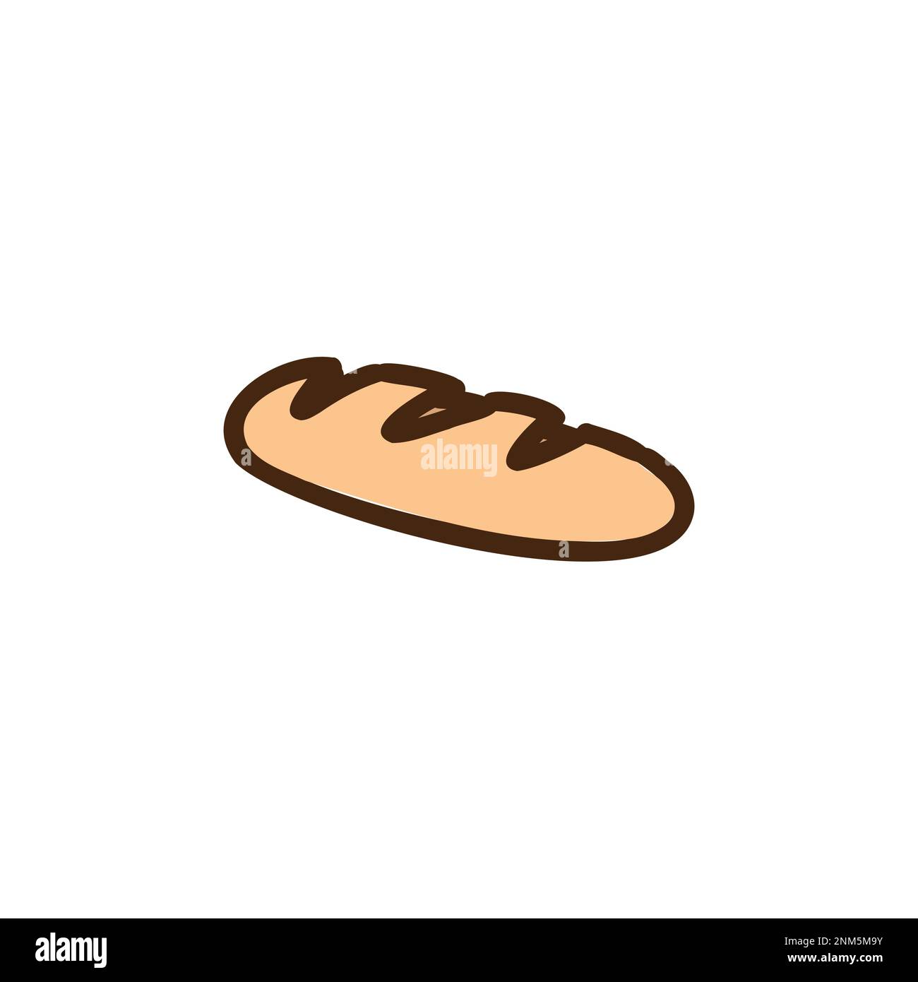 Loaf. Bun hand drawn illustration. Pastry for menu design, cafe ...