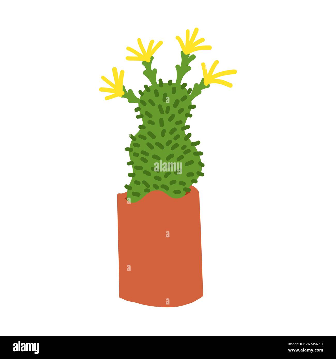 Cartoon cactus. Vector illustration in flat style isolated on white ...