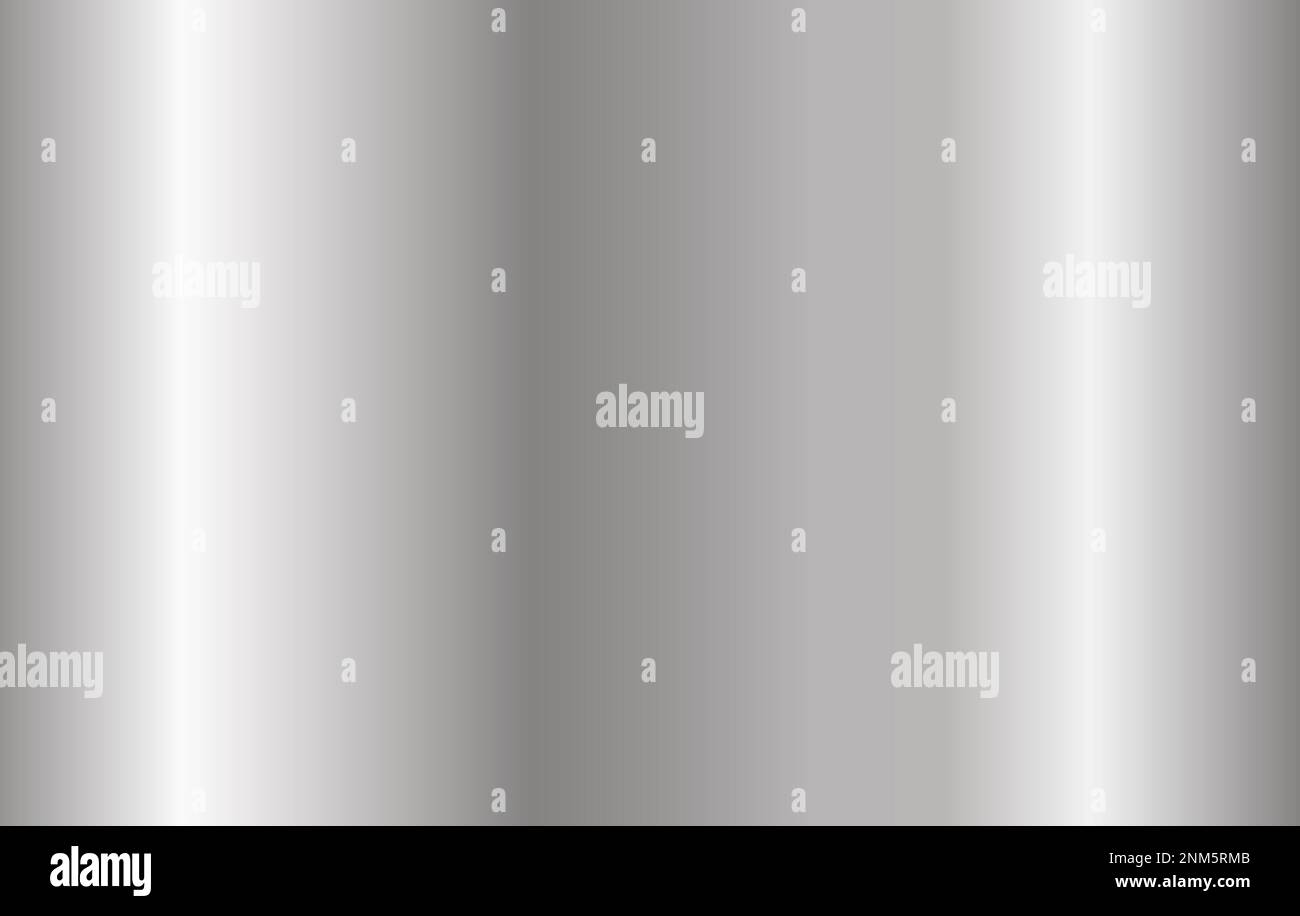 Metal silver gradient. Gray shiny aluminum shapes. Vector chrome plate ...