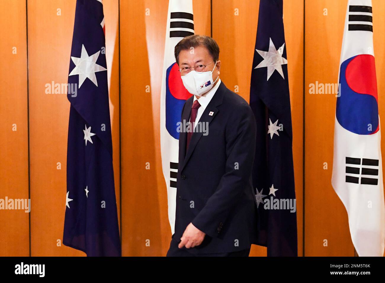 South Korean President Moon Jae-in arrives for a bilateral meeting with ...