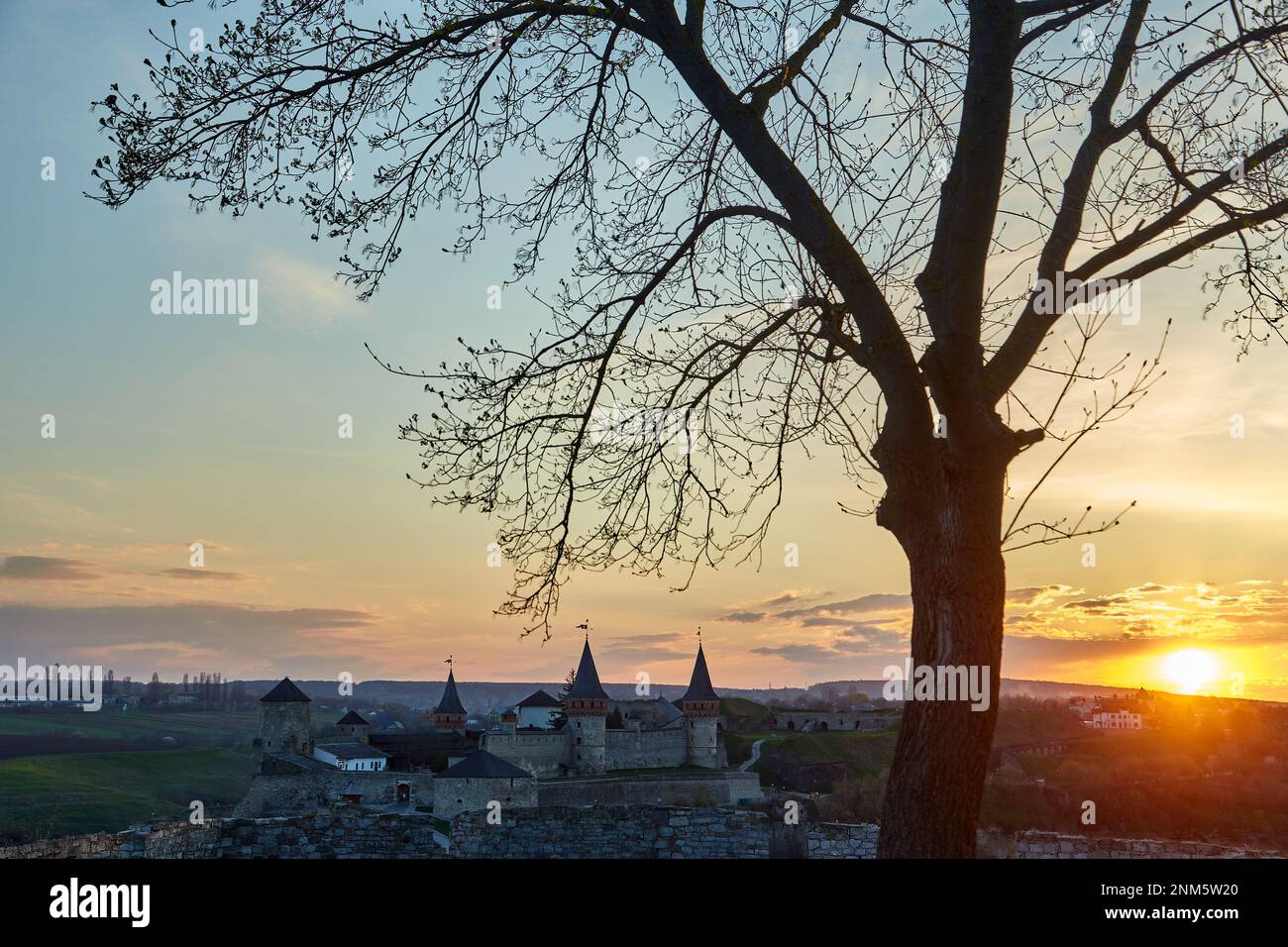 Old Castle medieval castle town of Kamenetz-Podolsk, Ukraine is one of ...