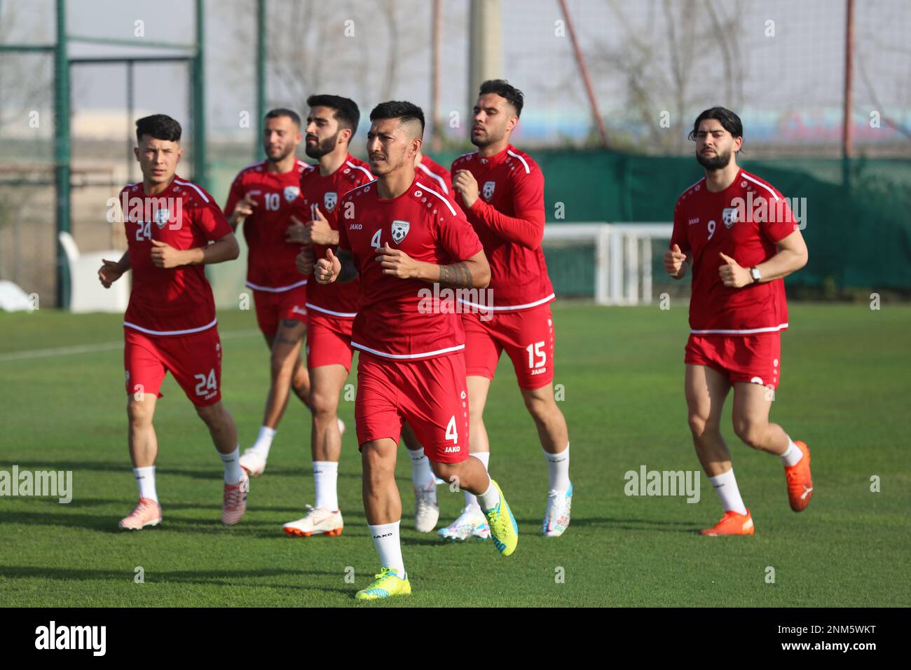 Afghanistan National Team players training during a training camp in ...