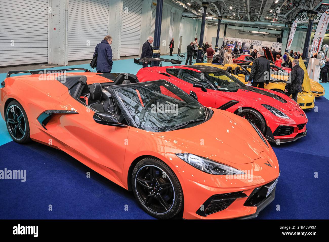 London, UK. 24th Feb, 2023. Chevrolet Corvettes on display attract ...