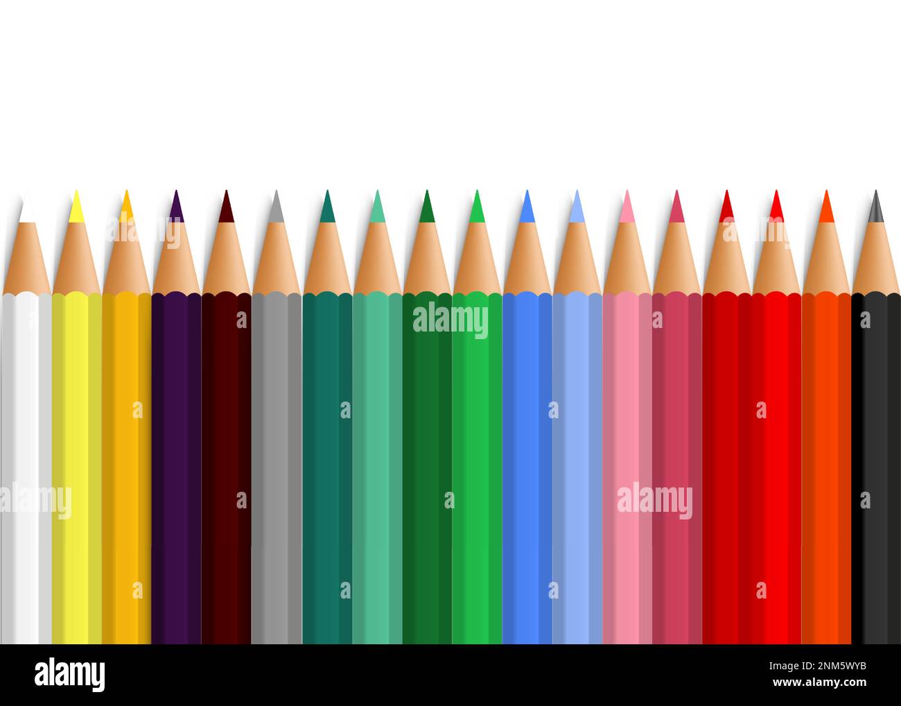 Color pensils. Crayons - colored pencil set. Vector illustrations Stock ...
