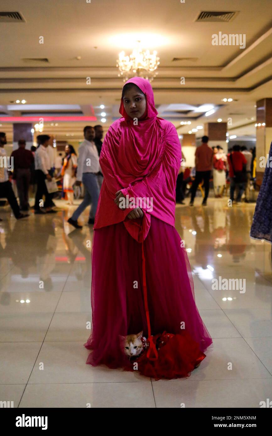 Dhaka, Bangladesh. 24th Feb, 2023. A cat ramp show was held at Jamuna ...