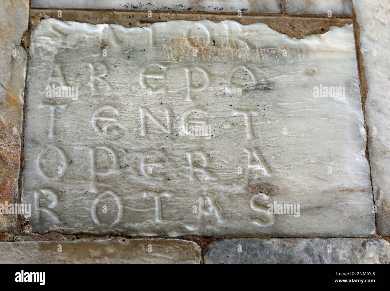 Ancient Magic Sator Square with palindrome five words in latin language ...