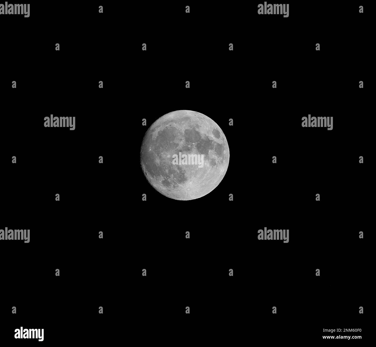 full silver moon on the dark night without star Stock Photo - Alamy