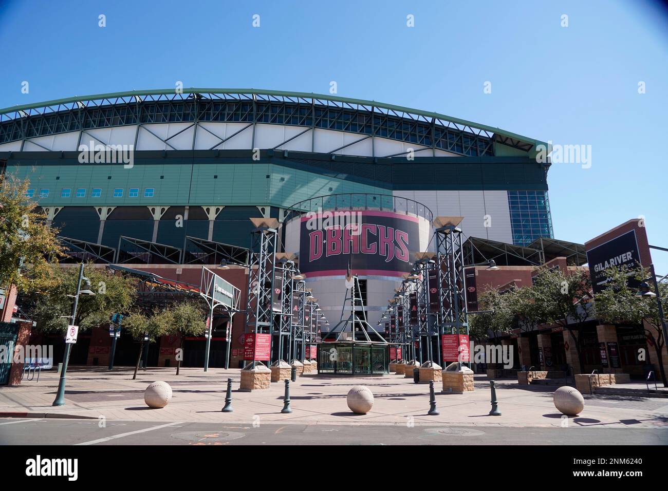 A general view of Chase Field exterior, Tuesday, March 2, 2021, in ...