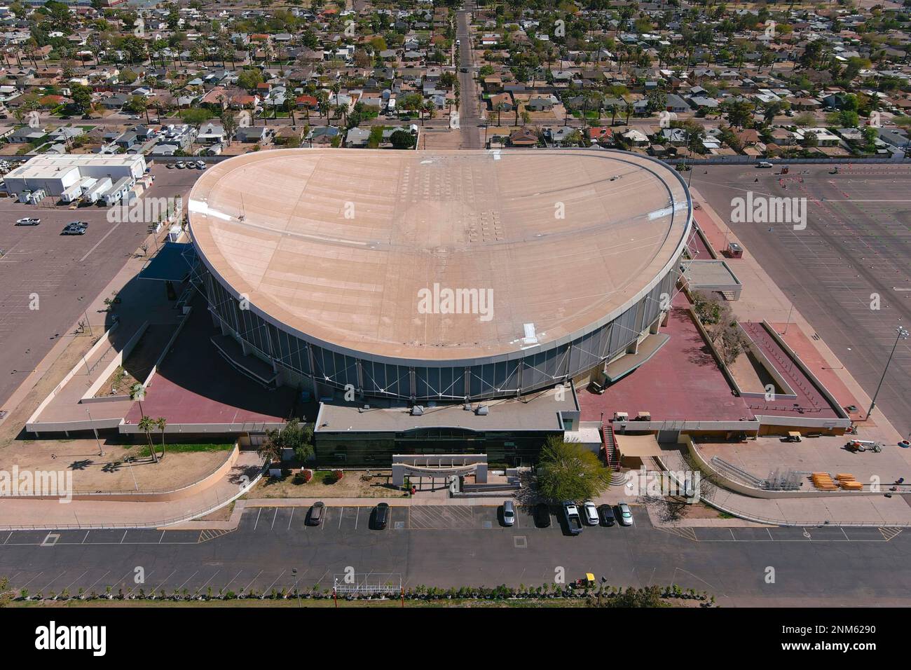 An aerial view of the Arizona Veterans Memorial Coliseum, Tuesday ...