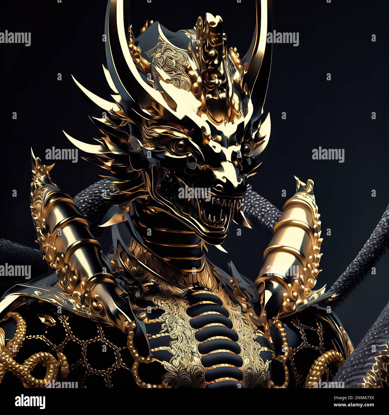 Chinese dragon gold portrait hi-res stock photography and images - Alamy