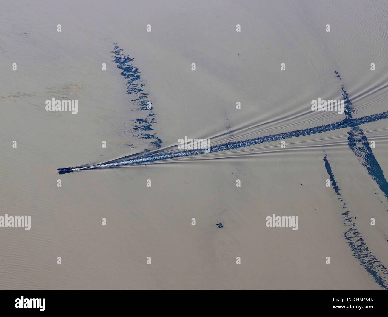 An aerial photo shows a large volume of volcanic pumice stones floating ...