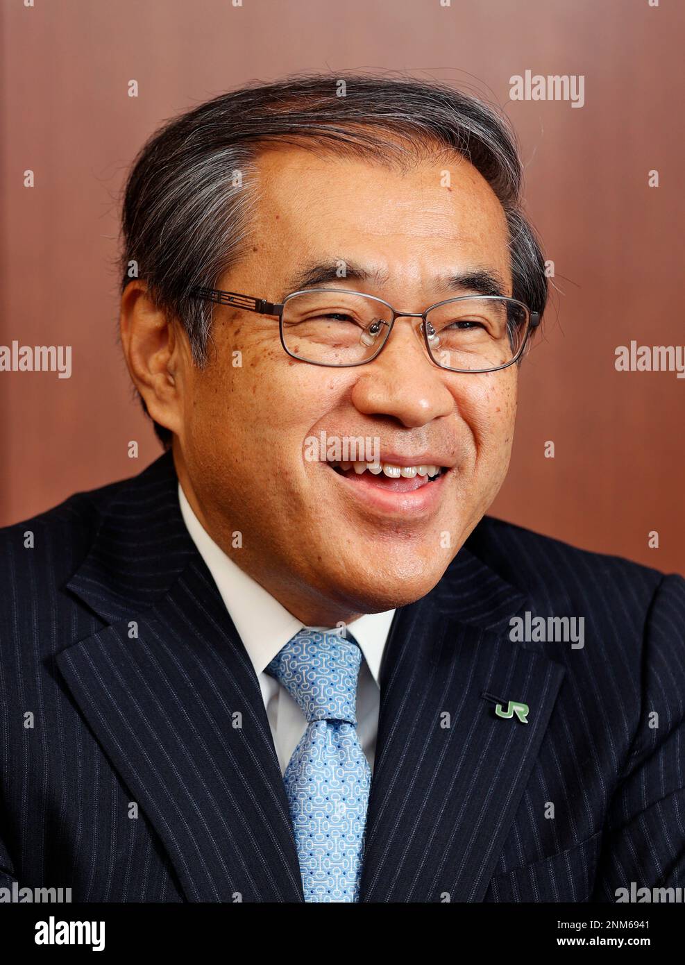 President and CEO of East Japan Railway Co. Yuji Fukasawa speaks during ...