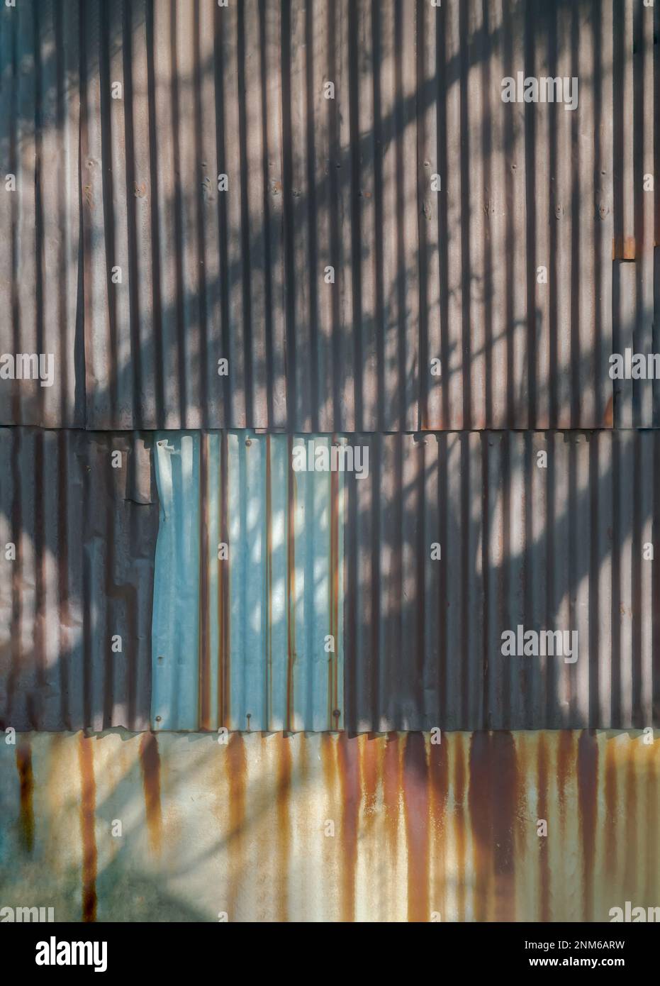 Corrosion of Old rust colored galvanized sheet. Artistic of old and ...