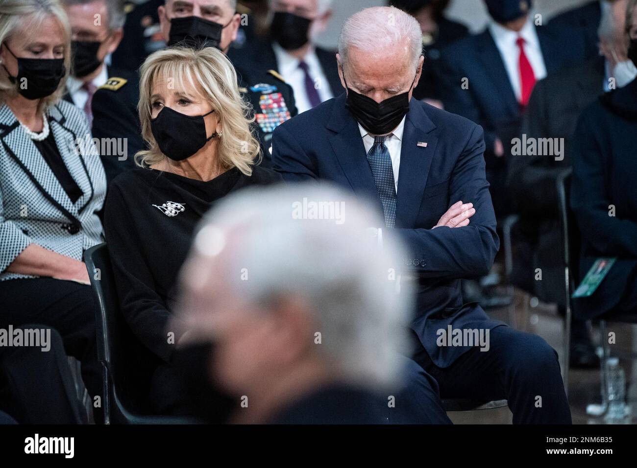 President Joe Biden and first lady Jill Biden attend a ceremony for ...