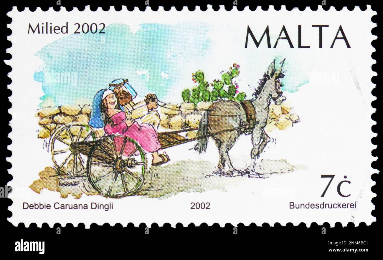 MOSCOW, RUSSIA - FEBRUARY 15, 2023: Postage stamp printed in Malta ...