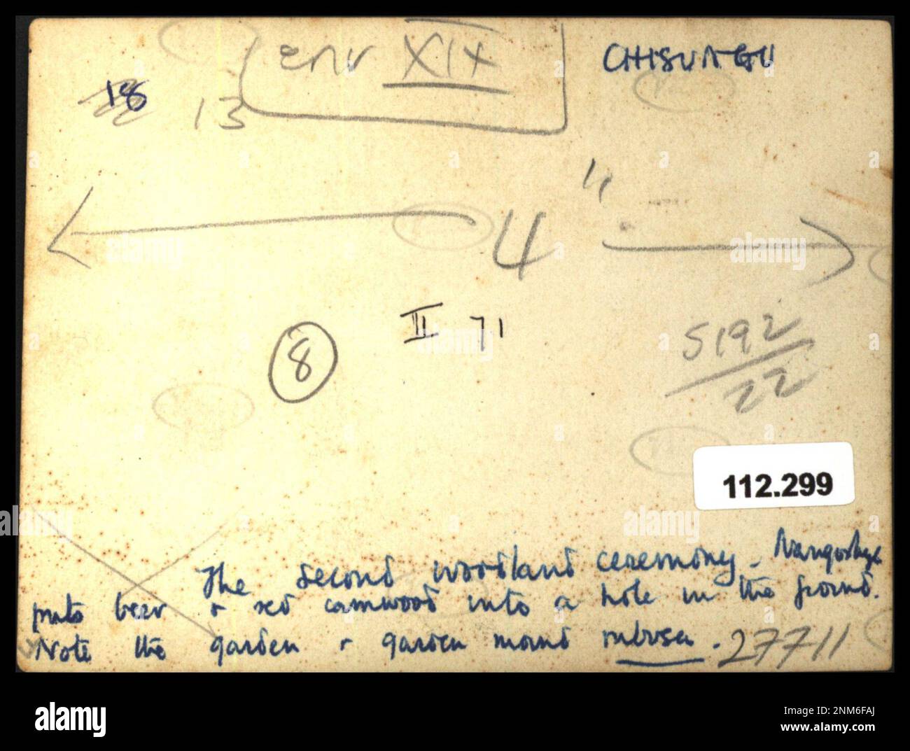The Second Woodland Ceremony. Nangoshgu [?] Puts Beer and Red Camwood ...