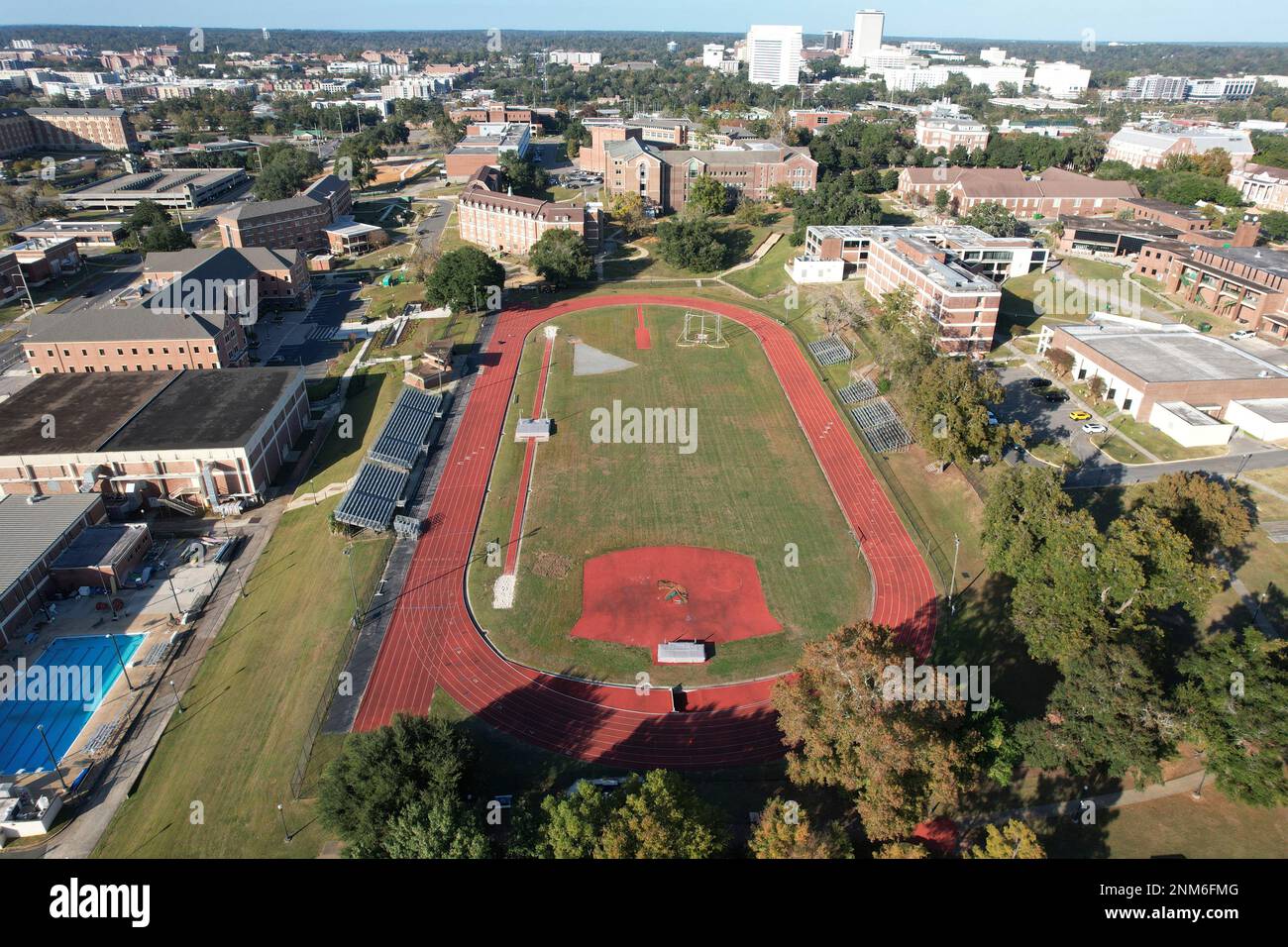 An aerial view of Pete Griffin Track on the campus of Florida A&M ...